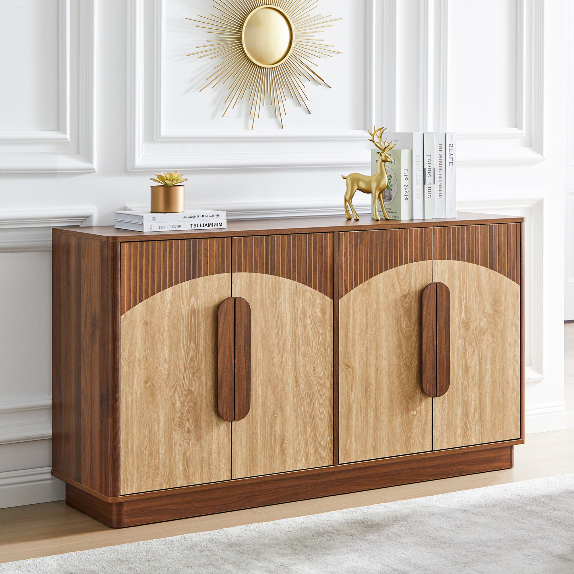 Ebern Designs Carreiro 57.9" Colorblock 4-Door Sideboard | Wayfair